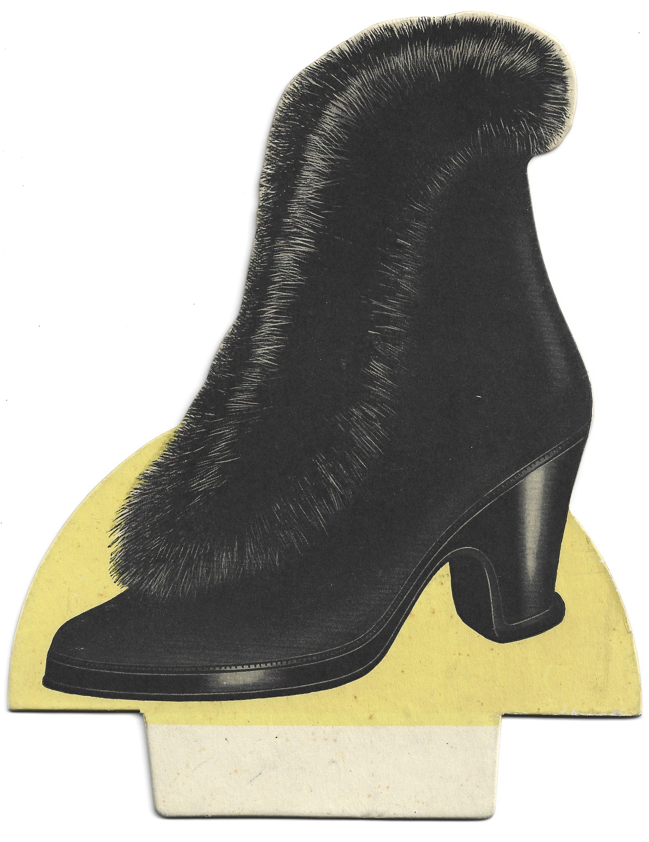 Fur Shoe Cardboard Store Display - Parry's Vintage