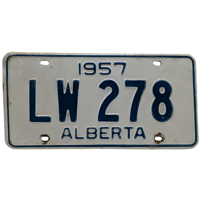 1957 Alberta License Plate - Parry's Vintage