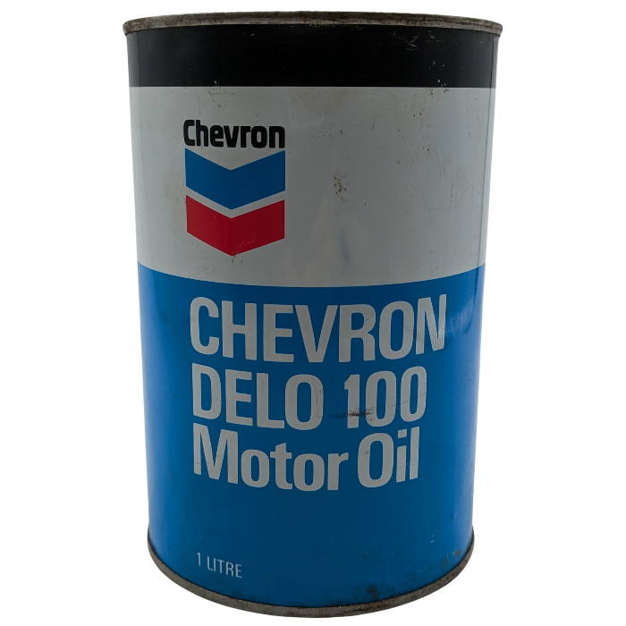 Chevron Delo 100 Motor Oil Litre Can - Parry's Vintage