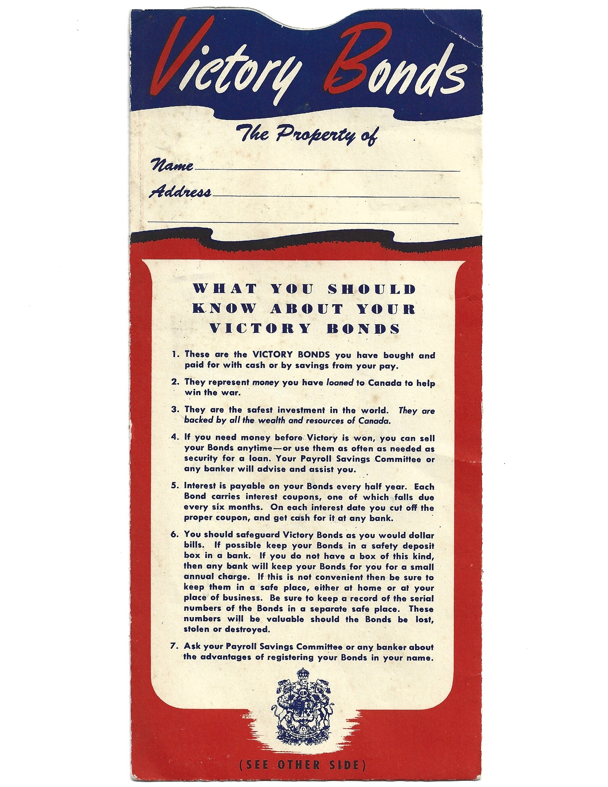 WWII Canadian Victory Bonds Envelope - Parry's Vintage