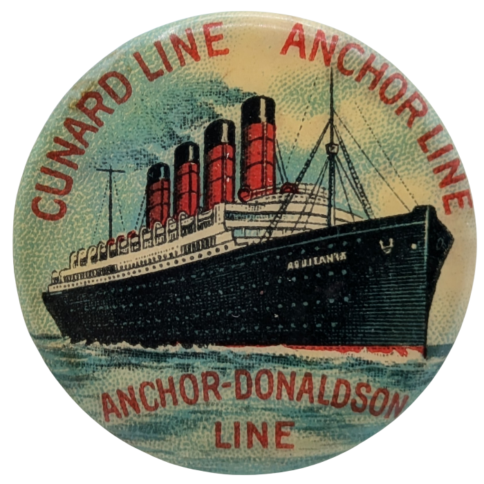 Cunard Anchor-Donaldson Line Pinback - Parry's Vintage
