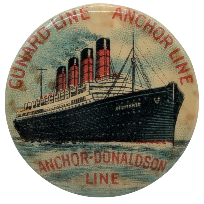 Cunard Anchor-Donaldson Line Pinback - Parry's Vintage