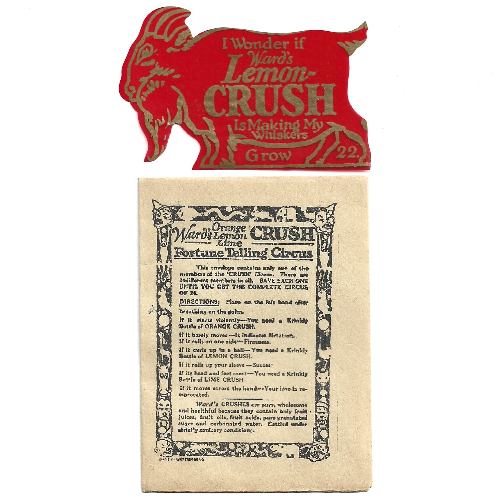Ward's Crush Fortune Telling Circus - Parry's Vintage