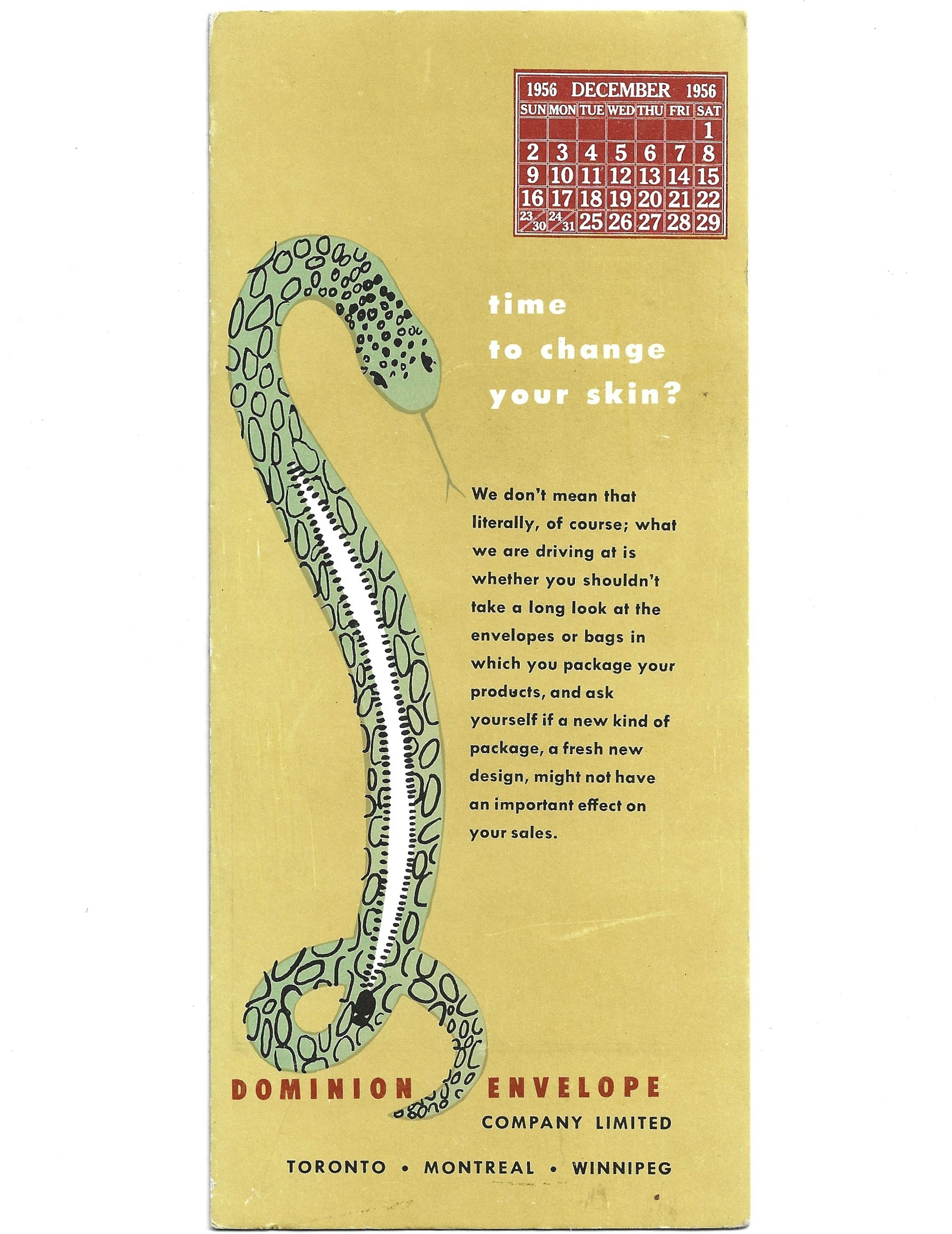 1956 Dominion Envelope Ink Blotter - Parry's Vintage