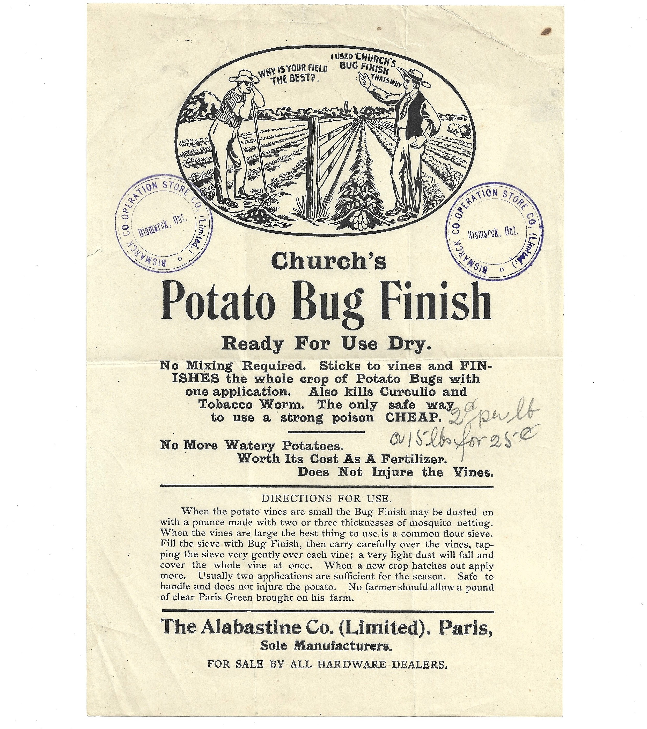 Church's Potato Bug Finish Advertisement - Parry's Vintage