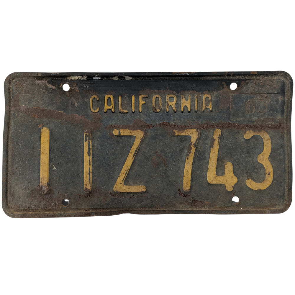 1963 California License Plate - Parry's Vintage