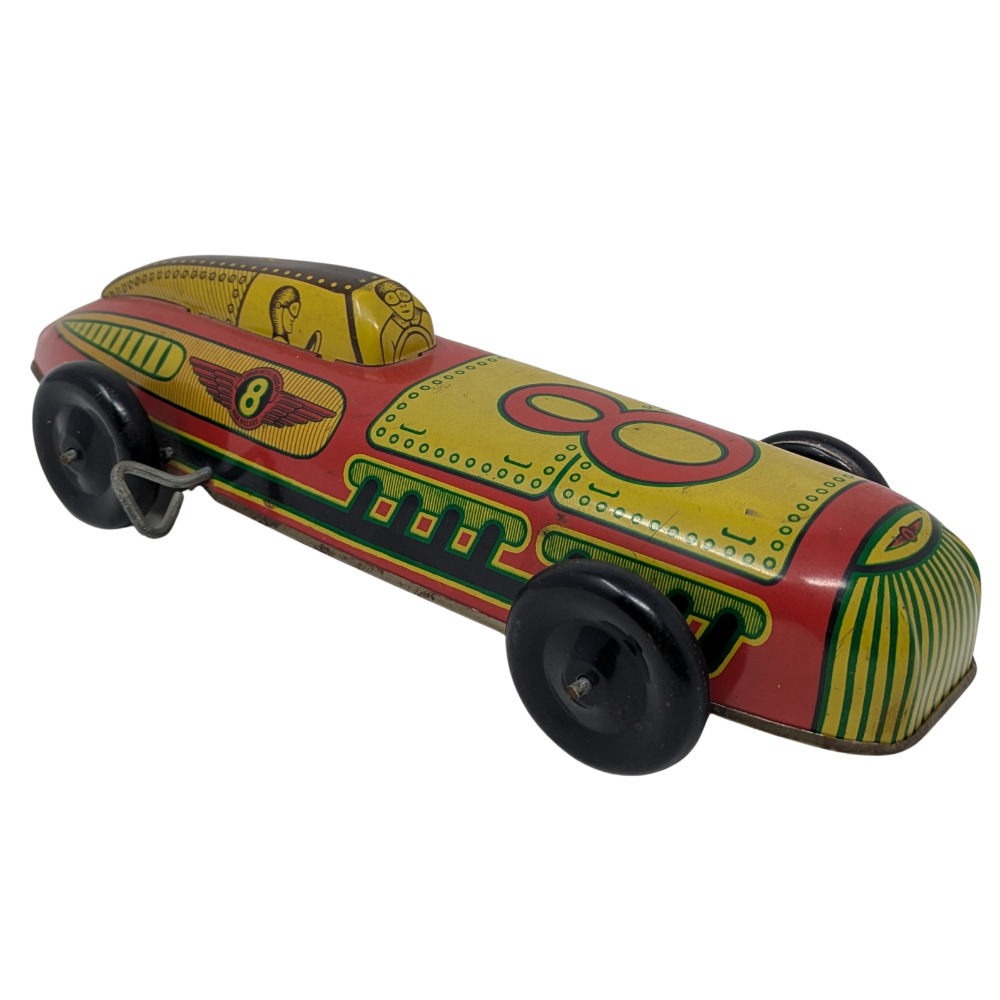 Lupor Wind-Up #8 Tin Litho Racer - Parry's Vintage