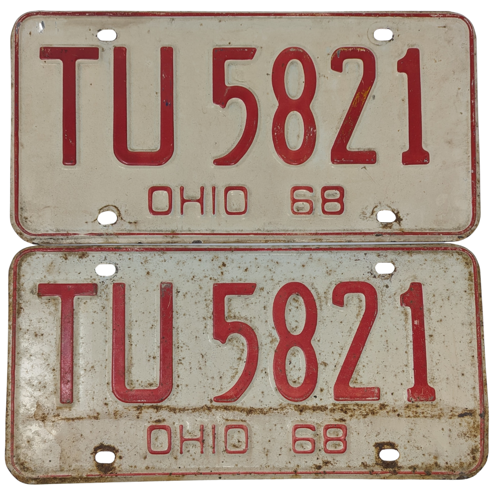 Pair of 1968 Ohio License Plates - Parry's Vintage