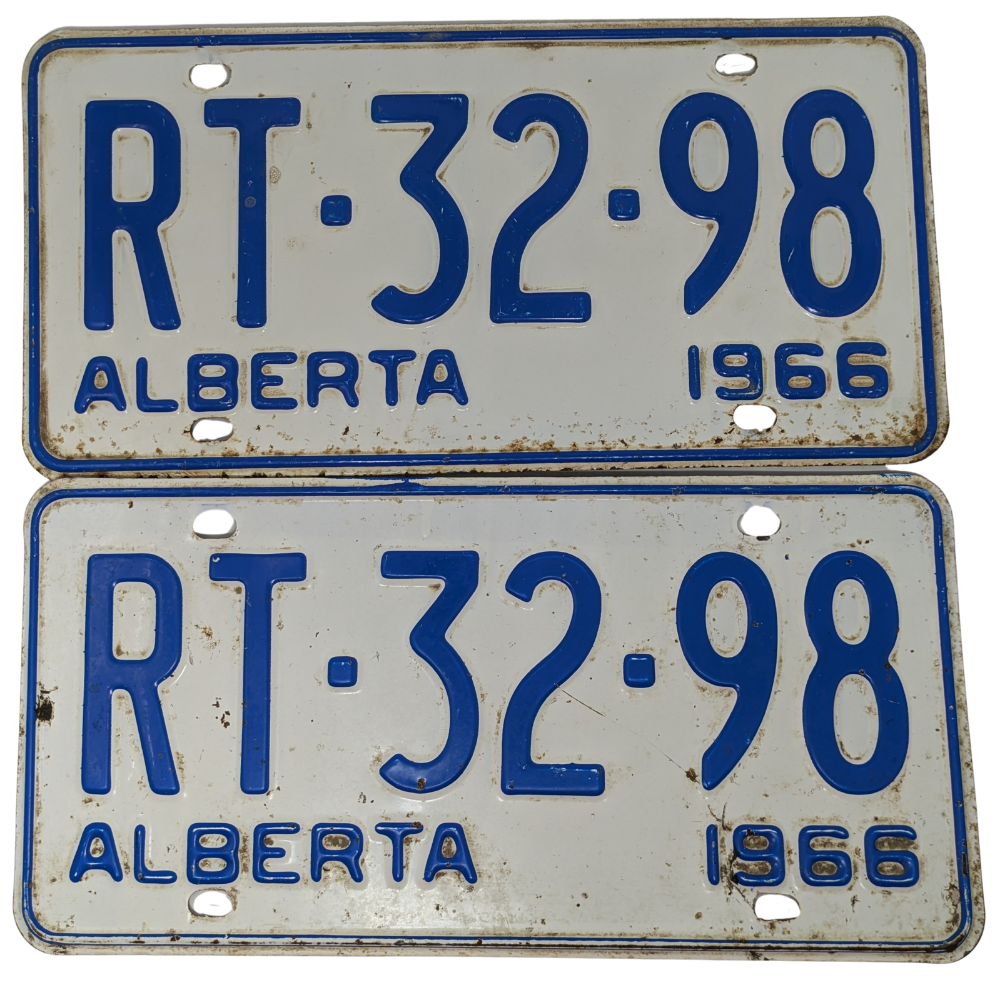 Pair of 1966 Alberta License Plates - Parry's Vintage