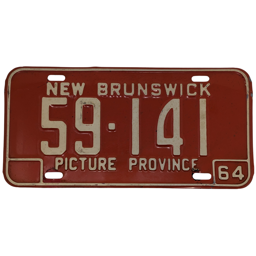 1964 New Brunswick License Plate - Parry's Vintage