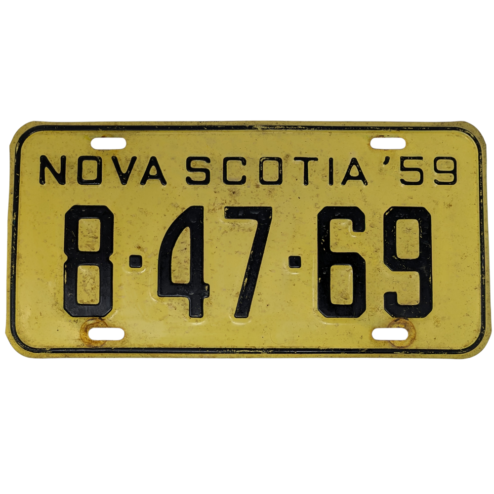 1959 Nova Scotia License Plate - Parry's Vintage