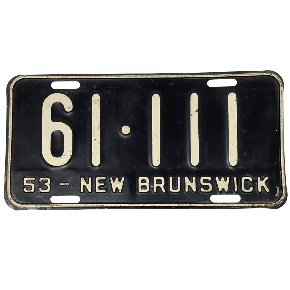 1953 New Brunswick License Plate - Parry's Vintage