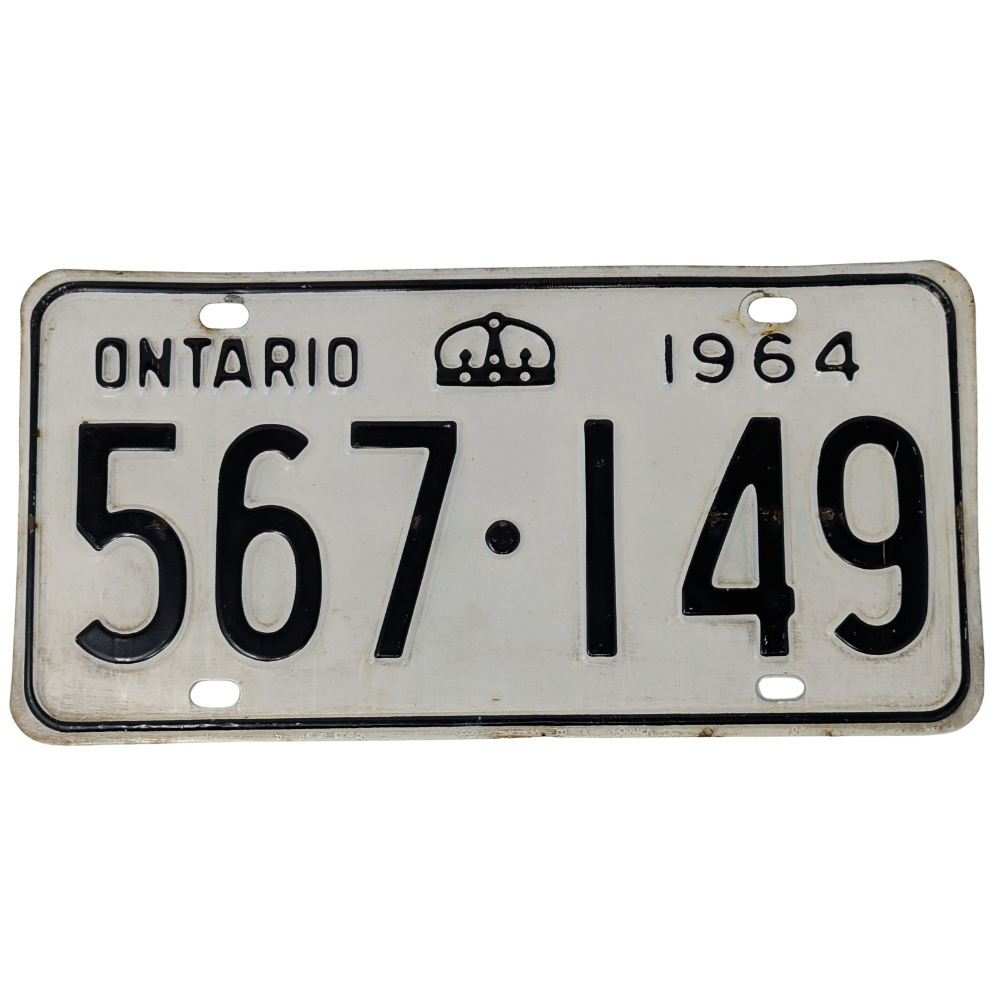1964 Ontario License Plate - Parry's Vintage