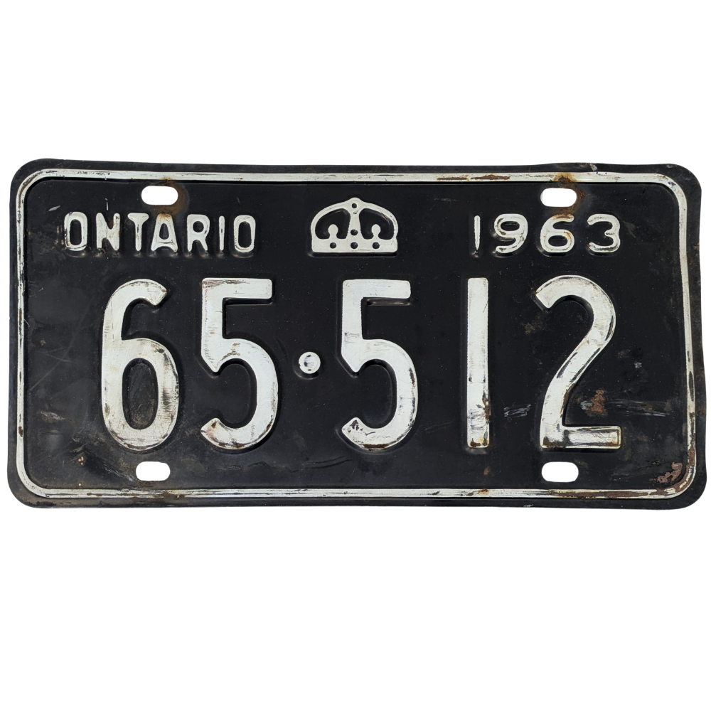 1963 Ontario License Plate - Parry's Vintage