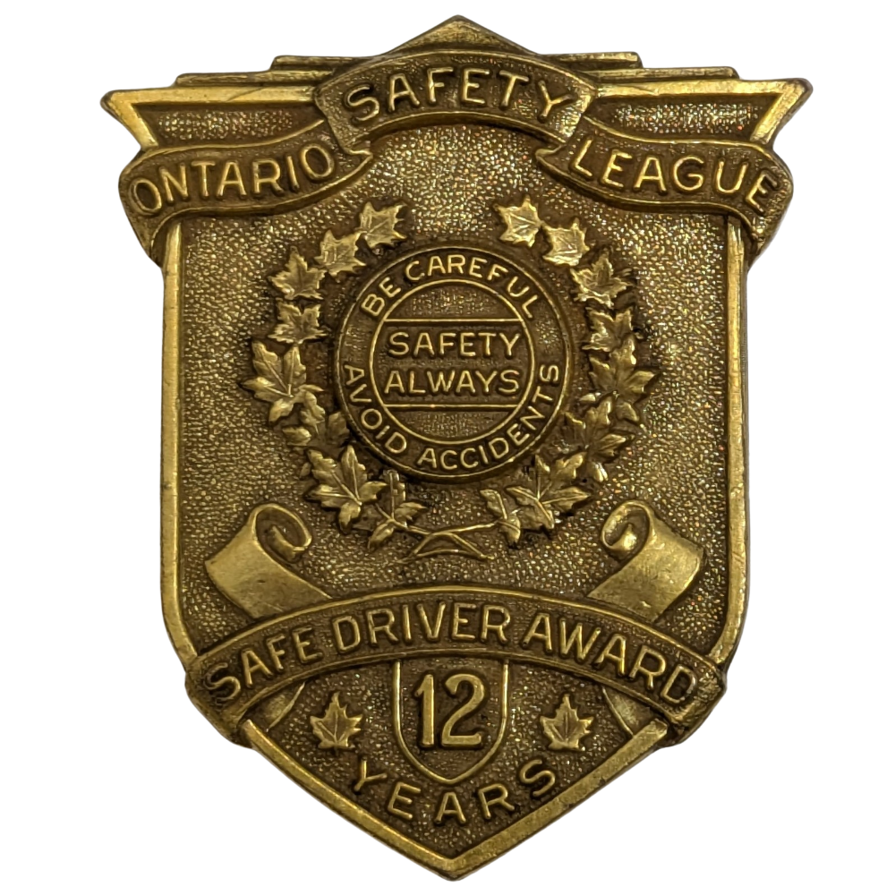 Ontario Safety League Safe Driving Award - Parry's Vintage
