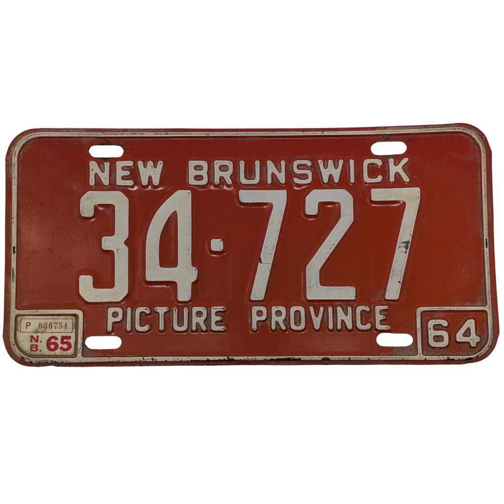 1964 New Brunswick License Plate - Parry's Vintage