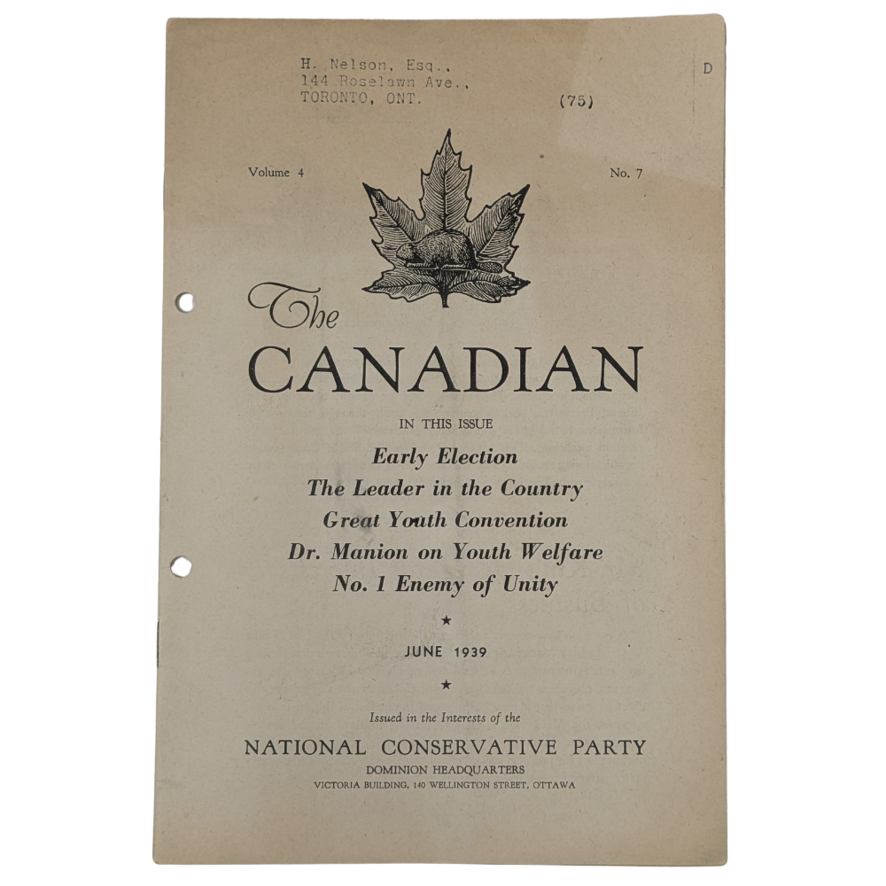 1939 The Canadian - National Conservative Party - Parry's Vintage