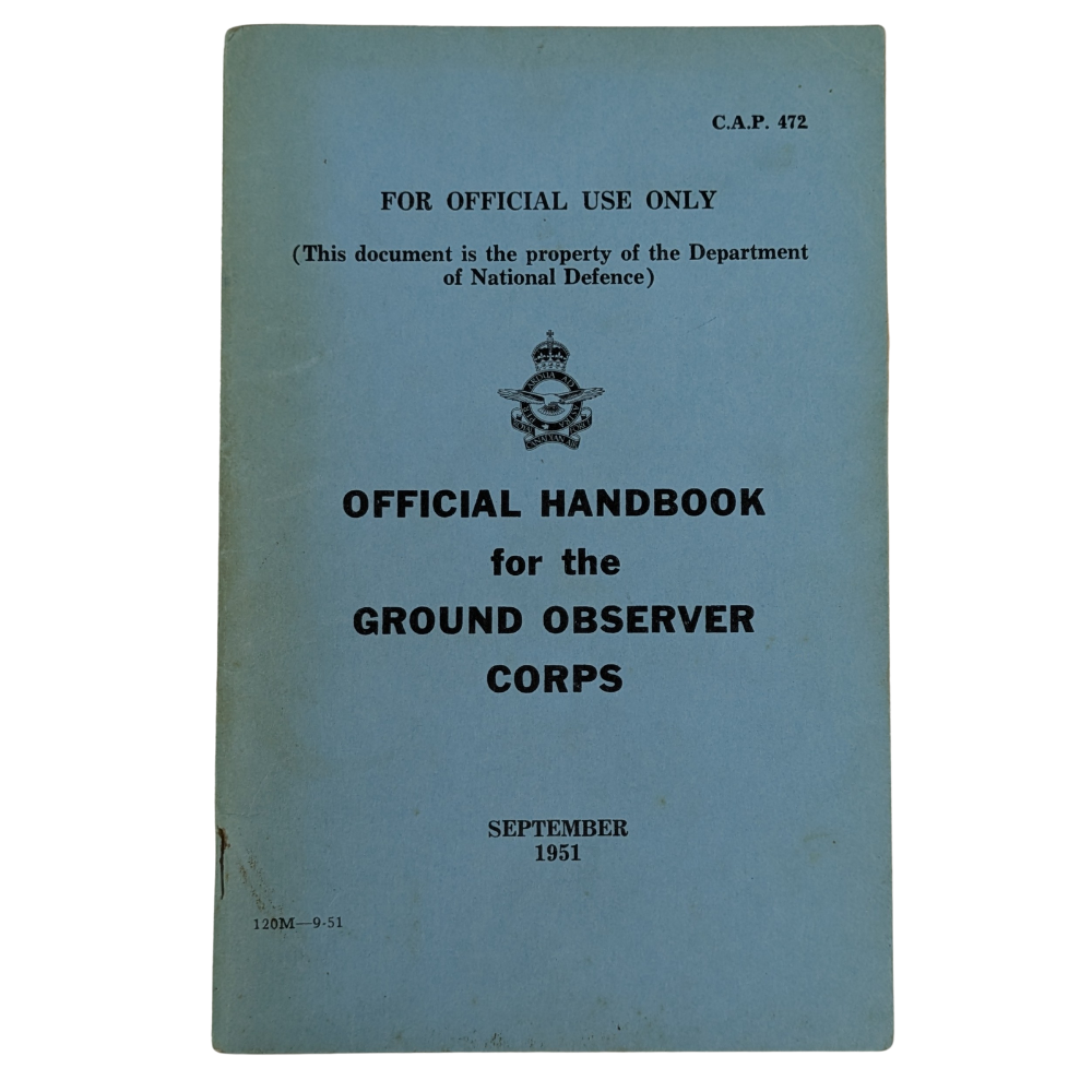 1951 Official Handbook for the Ground Observer Corps - Parry's Vintage