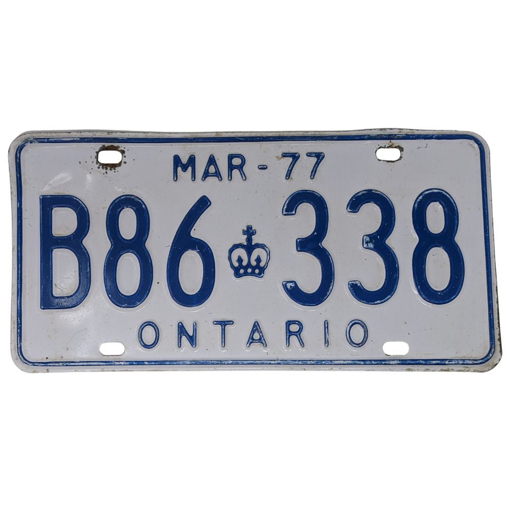 1977 Ontario License Plate - Parry's Vintage