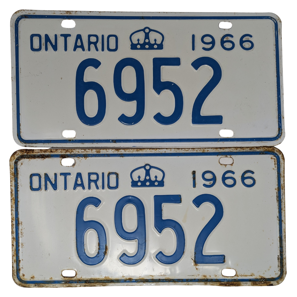 Pair of 1966 Ontario License Plates - Parry's Vintage