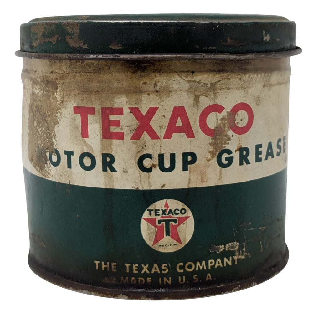 Texaco Motor Cup Grease Pound Can - Parry's Vintage
