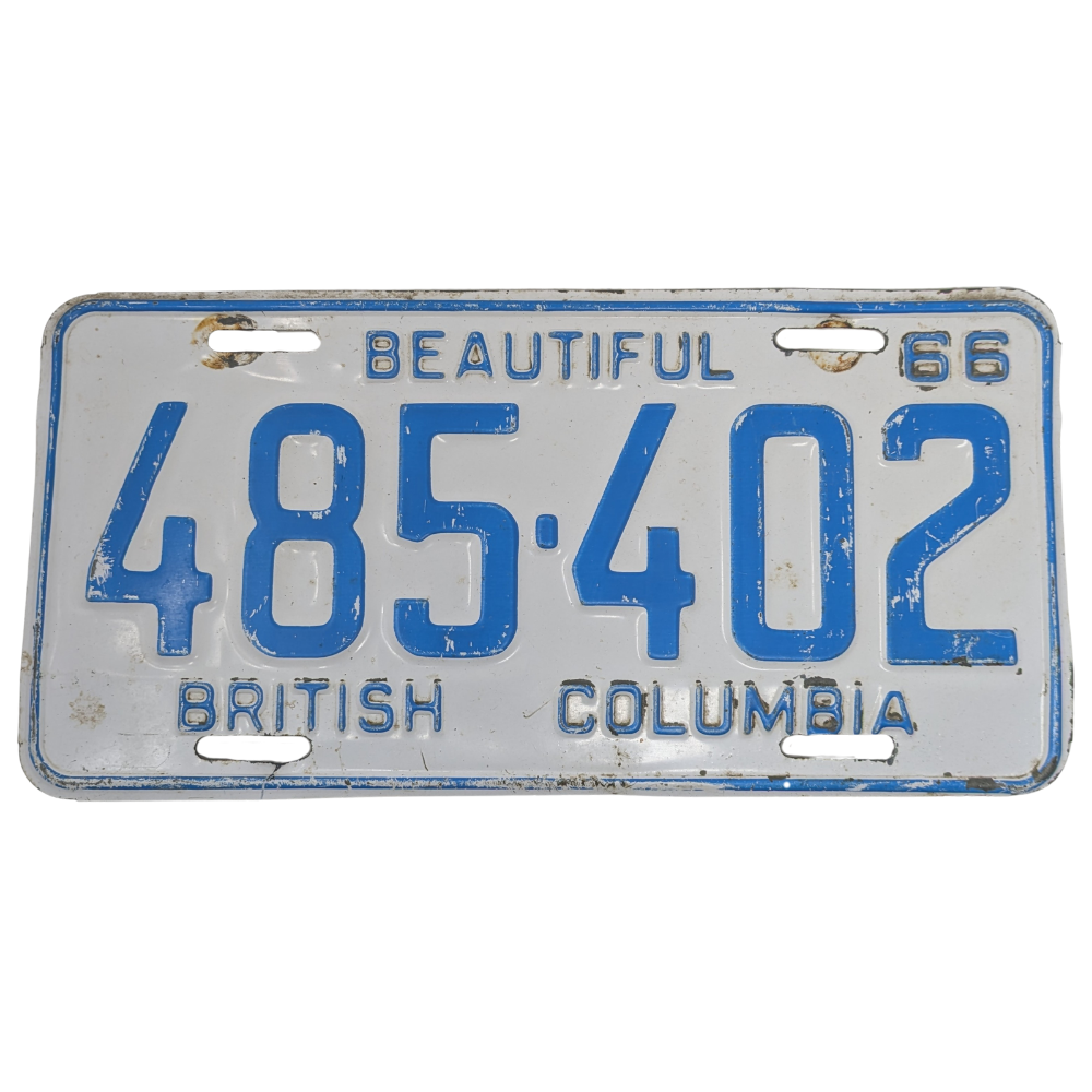 1966 British Columbia License Plate - Parry's Vintage