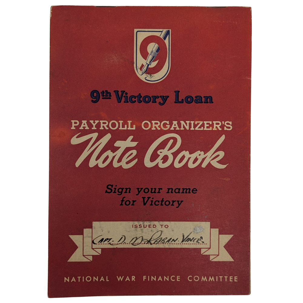 9th Victory Loan Payroll Organizer's Note Book - Parry's Vintage