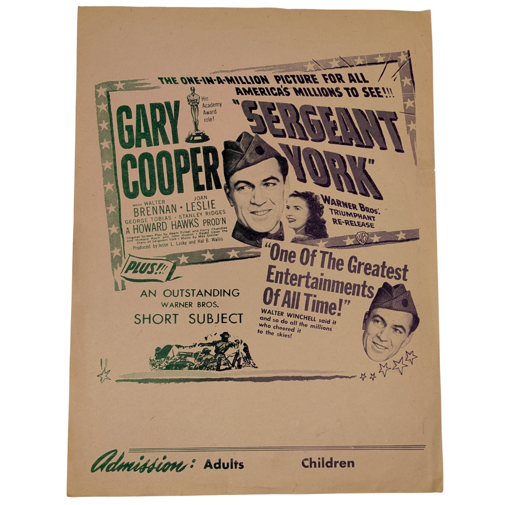 Warner Bros. Sergeant York Movie Poster - Parry's Vintage