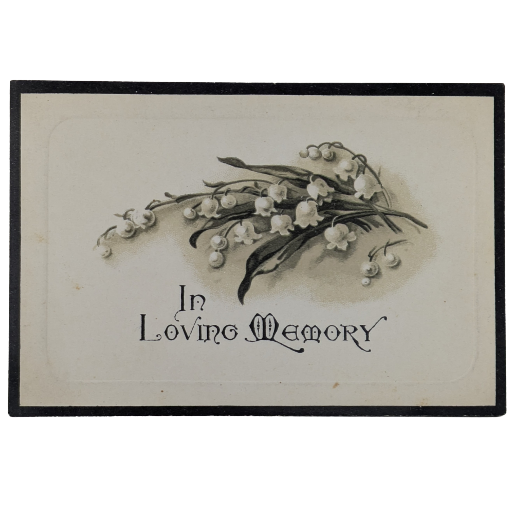 1936 "In Loving Memory" Funeral Card - Parry's Vintage